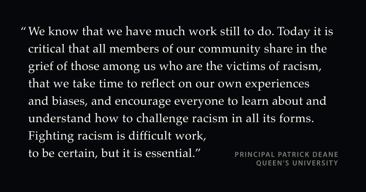 Principal statement anti-racism | Queen's University Gazette